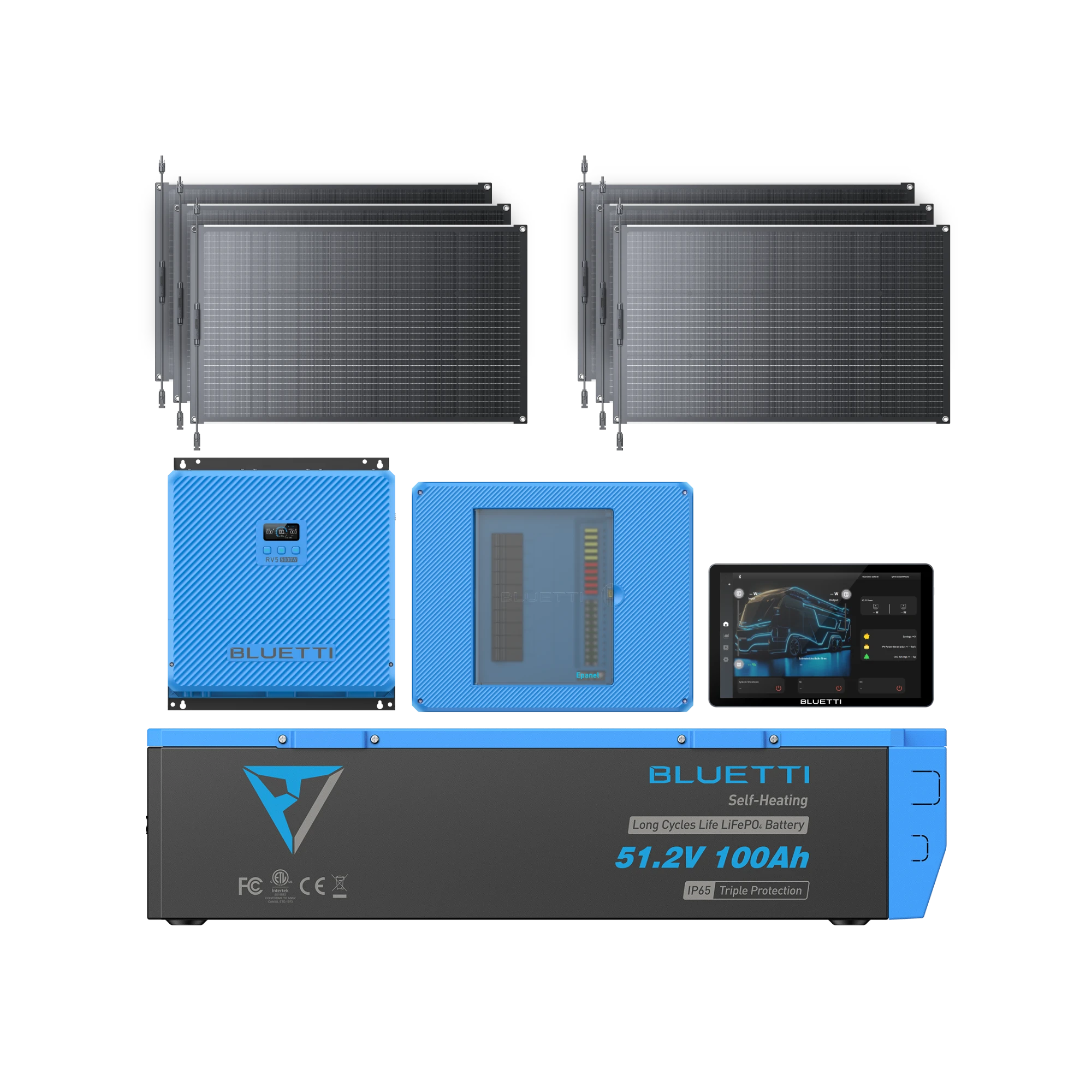 BLUETTI RV5+B4810+Epanel+Epad+3*200W All-in-One RV Solar System
